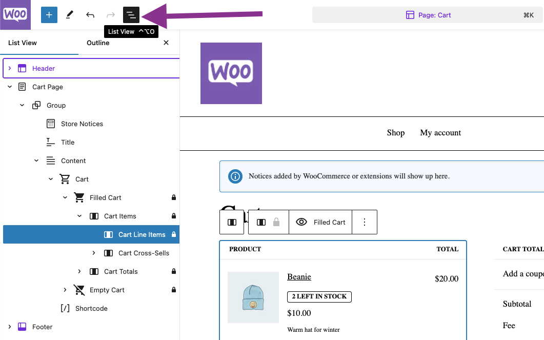 Getting To Know The Site Editor Documentation Woocommerce 2923
