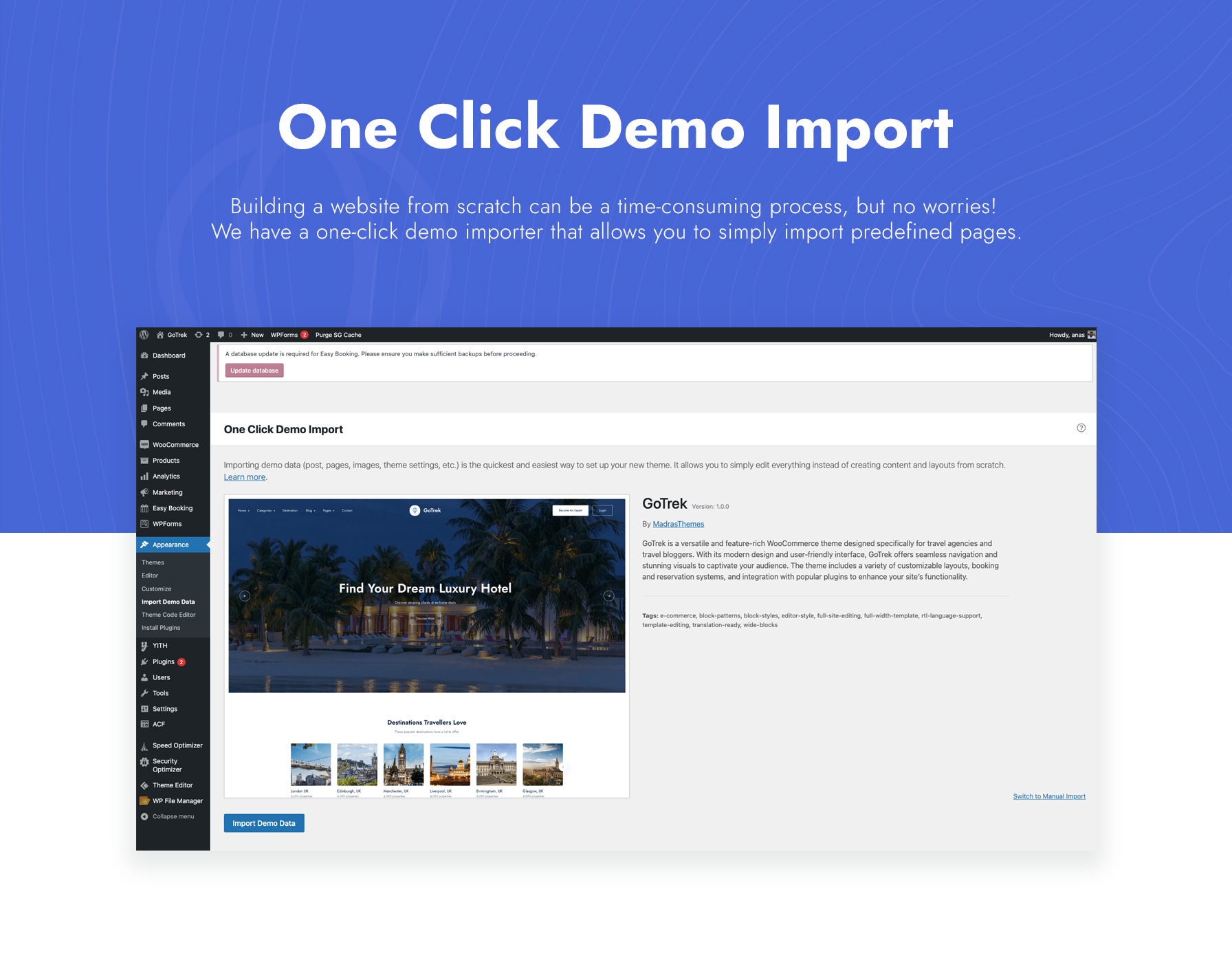 GoTrek - Traveling, Tour and Hotel Booking WooCommerce Theme