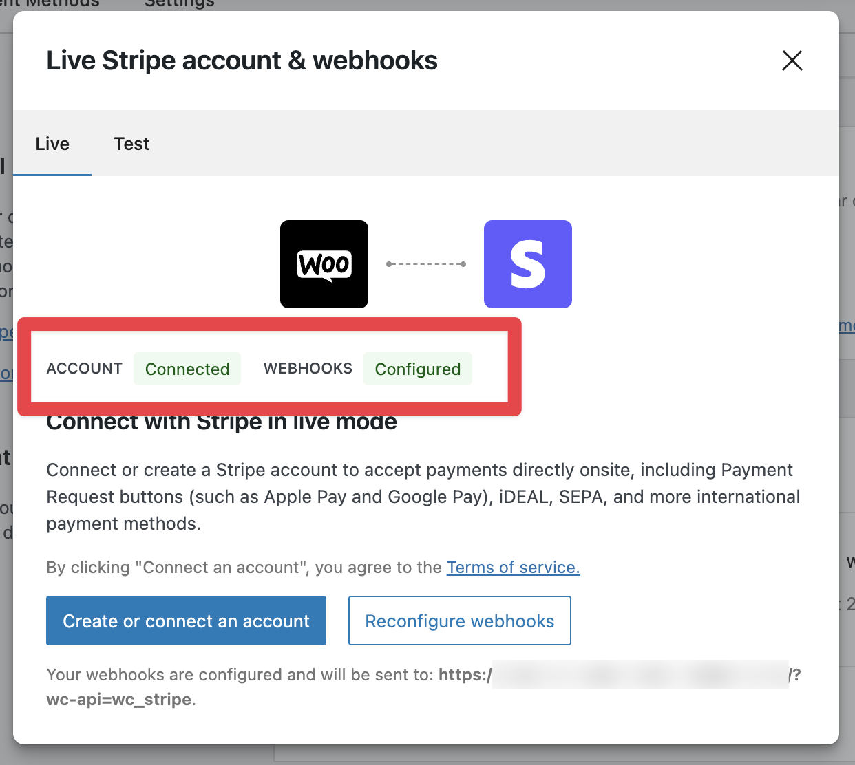 Connecting to a Stripe account Documentation - WooCommerce
