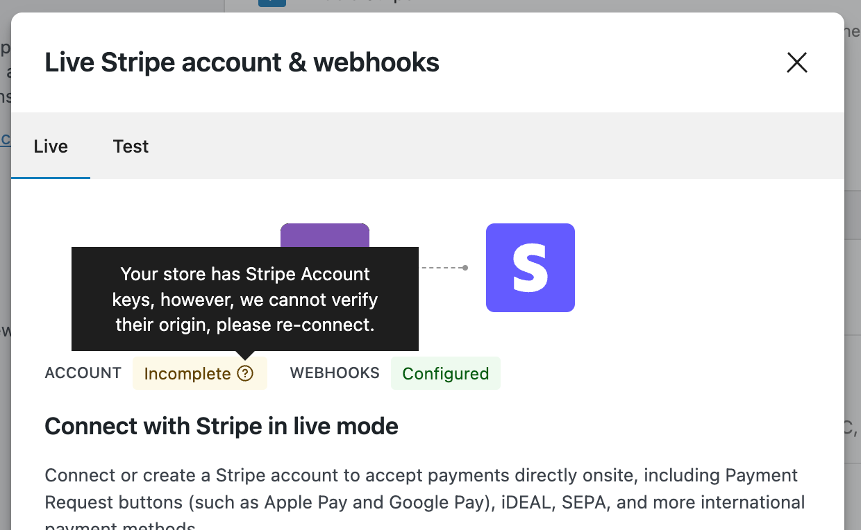 Connecting to a Stripe account Documentation - WooCommerce