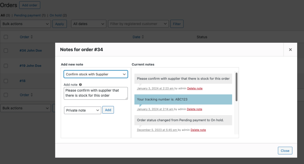 Enhanced Order Notes - WooCommerce Marketplace