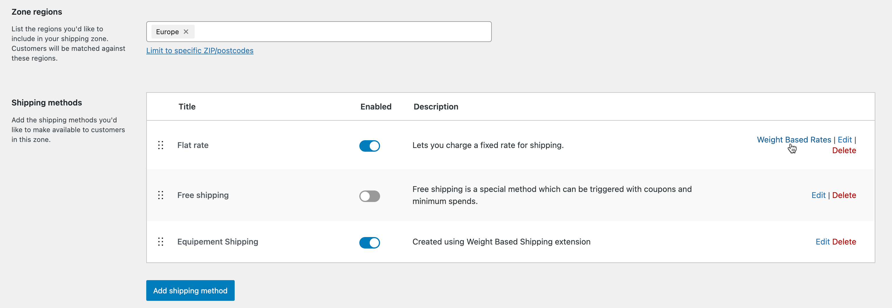 Weight Based Shipping Documentation - WooCommerce