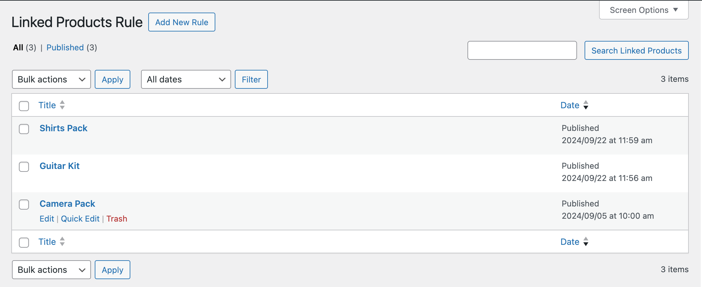 Documentation of Linked Products for WooCommerce