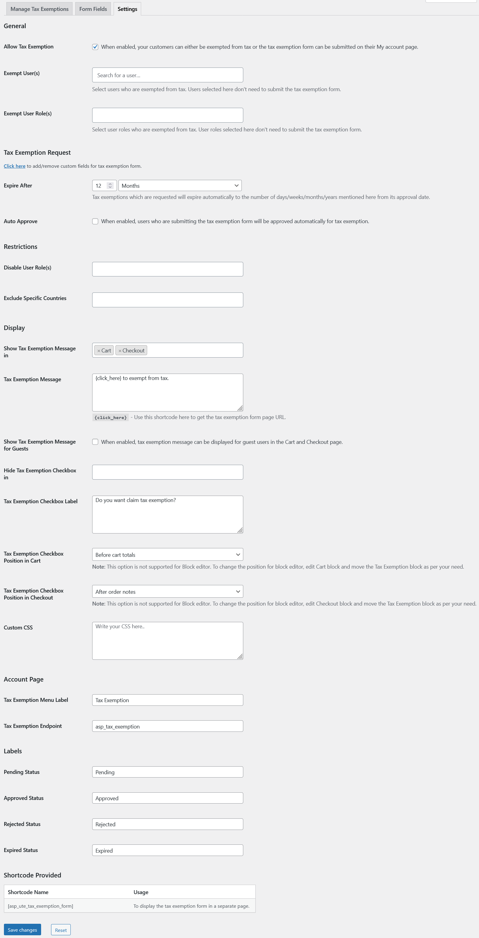 Ultimate Tax Exemption Documentation - WooCommerce