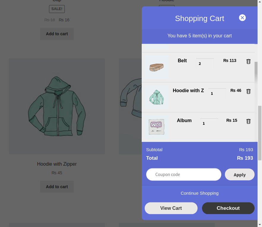 WooCommerce Side Cart - Popup Cart