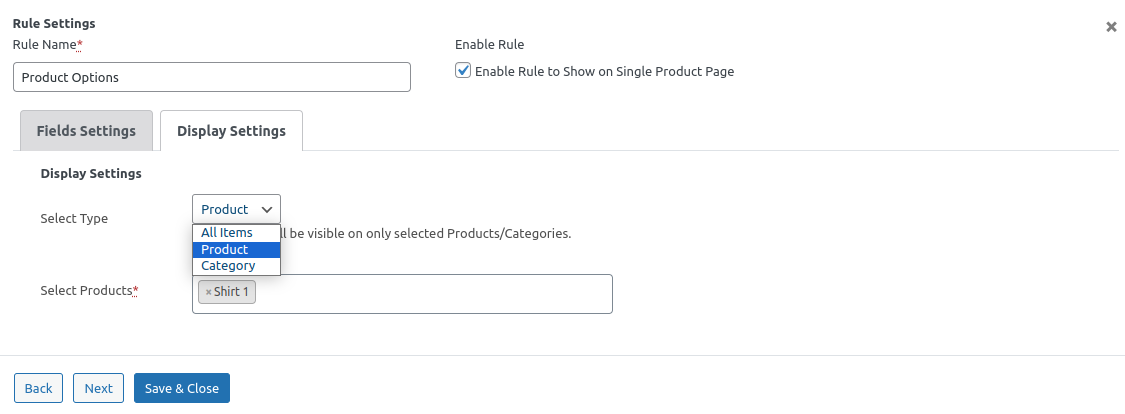 WooCommerce Product Add-ons - Custom Product Fields