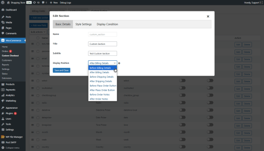 Custom Checkout Fields Editor Documentation - WooCommerce