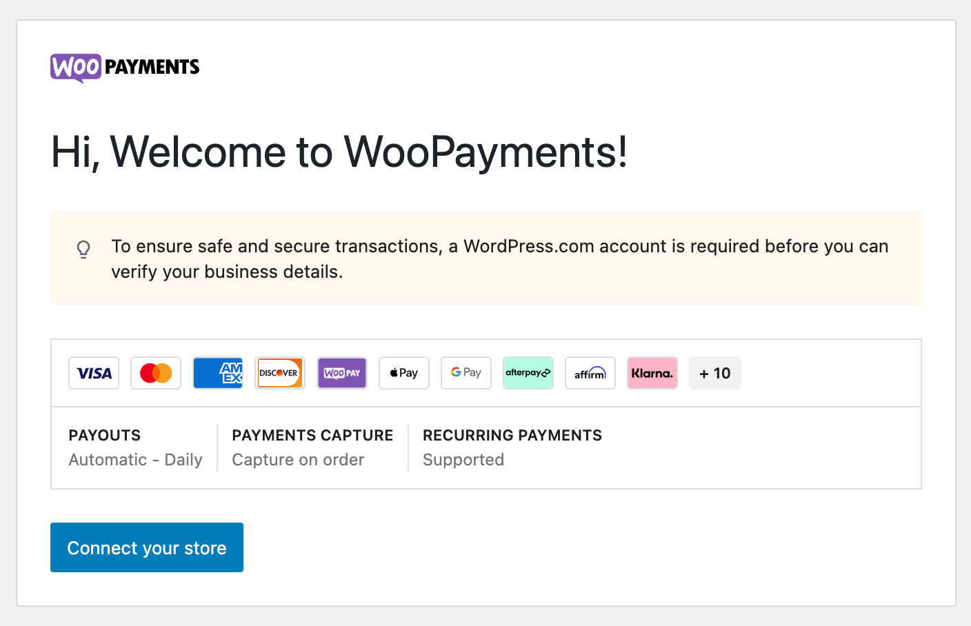 WooPayments: Startup Guide Documentation - WooCommerce