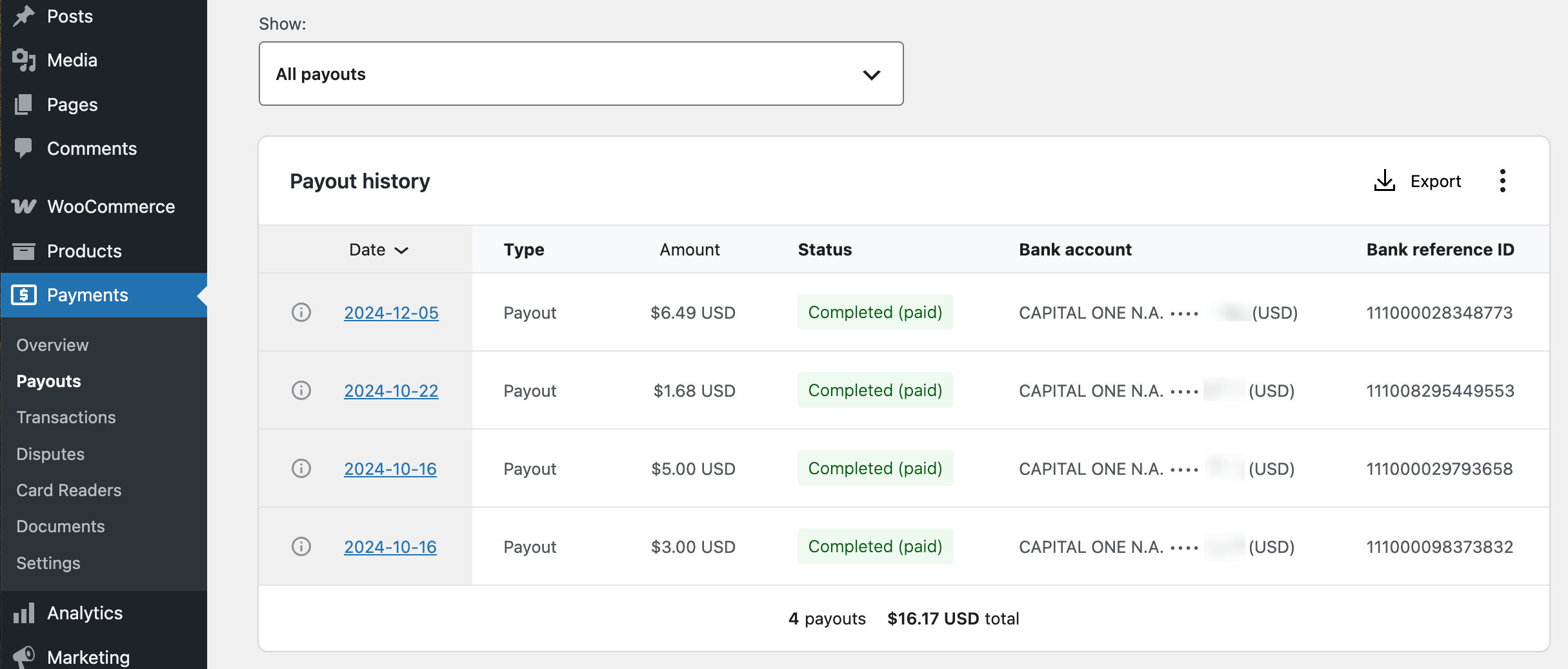 Managing Money with WooPayments Documentation - WooCommerce