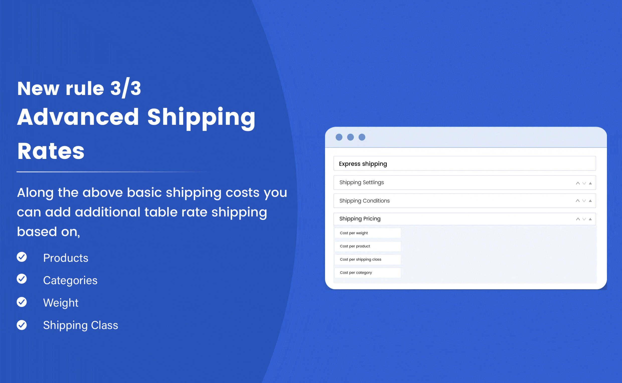 Advanced Shipping for WooCommerce - Extra Conditions, Fee