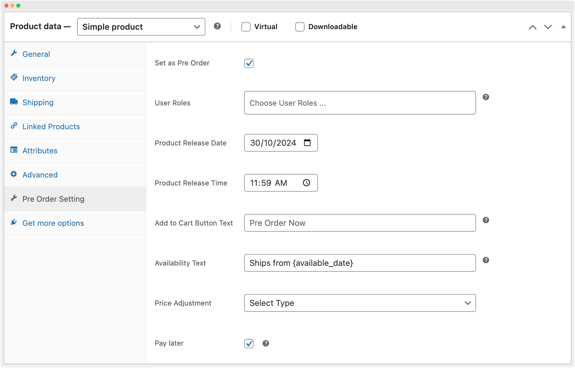 Advanced Pre Order for WooCommerce - Documentation