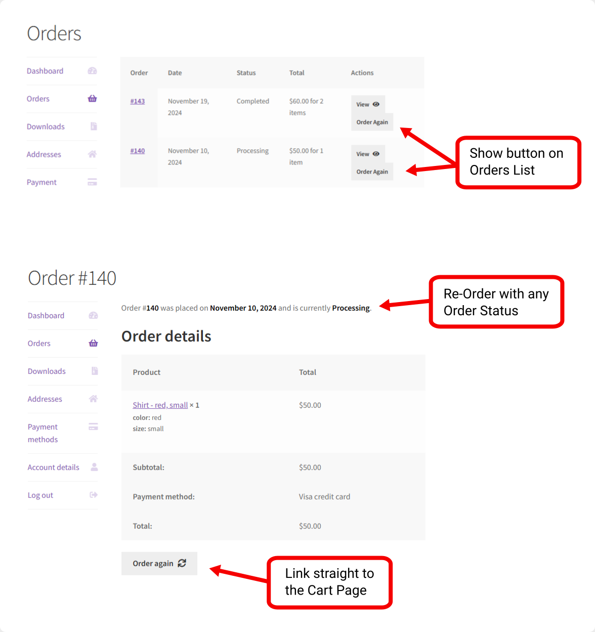 One Click Re-Order - WooCommerce Marketplace