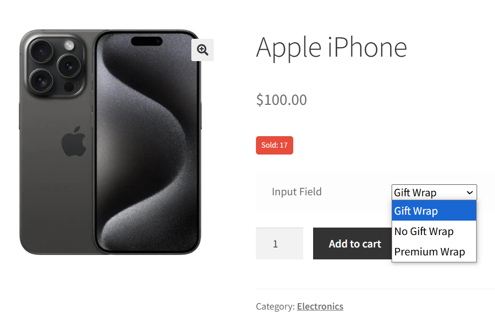 Product Input Fields Woocommerce Marketplace