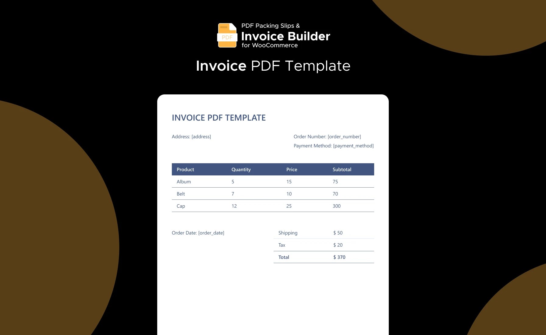 PDF Packing Slips & Invoice Builder for WooCommerce Plugin