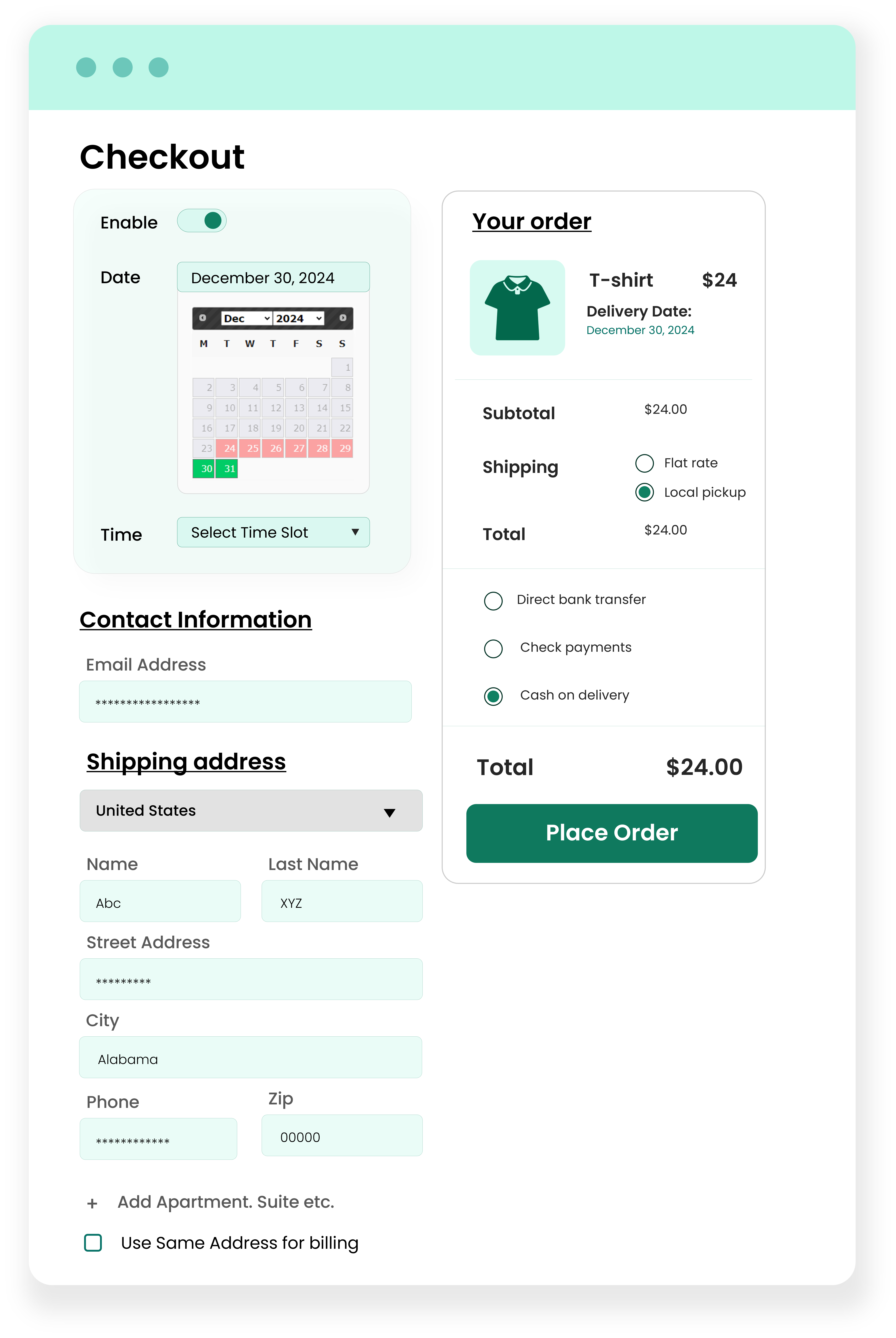 Order Delivery Date & Time Scheduler for WooCommerce