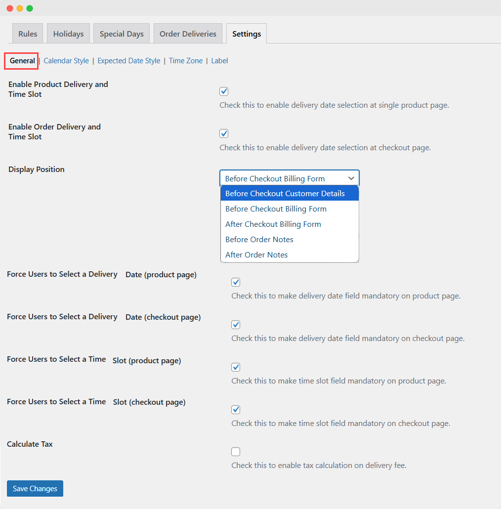 Order Delivery Date & Time Scheduler Documentation - WooCommerce