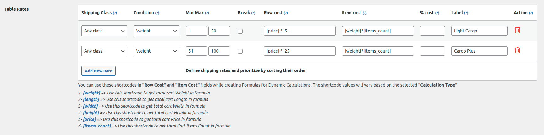 Conditional Shipping And Table Rates Documentation Woocommerce