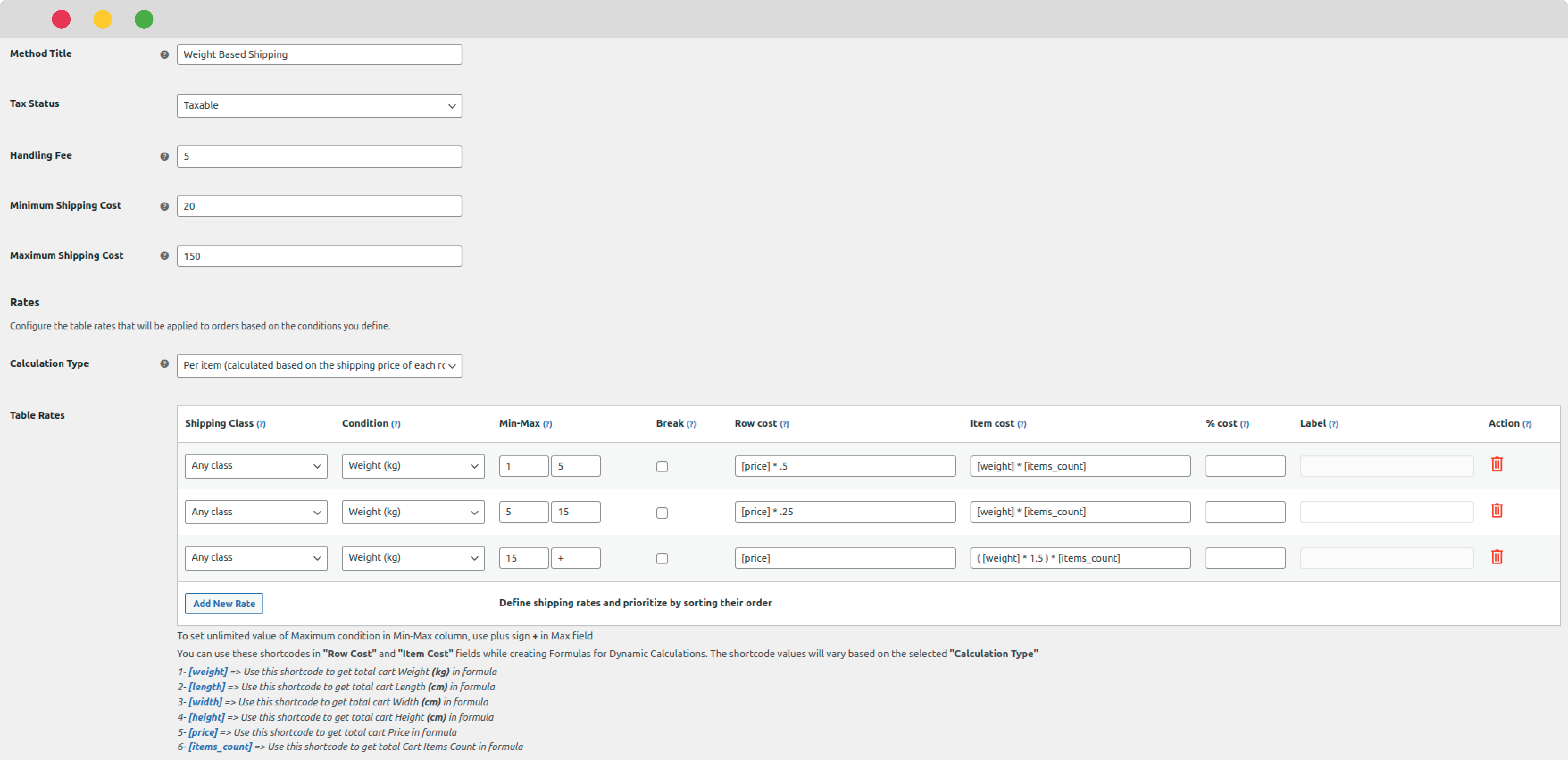 Conditional Shipping and Table Rates - WooCommerce Marketplace