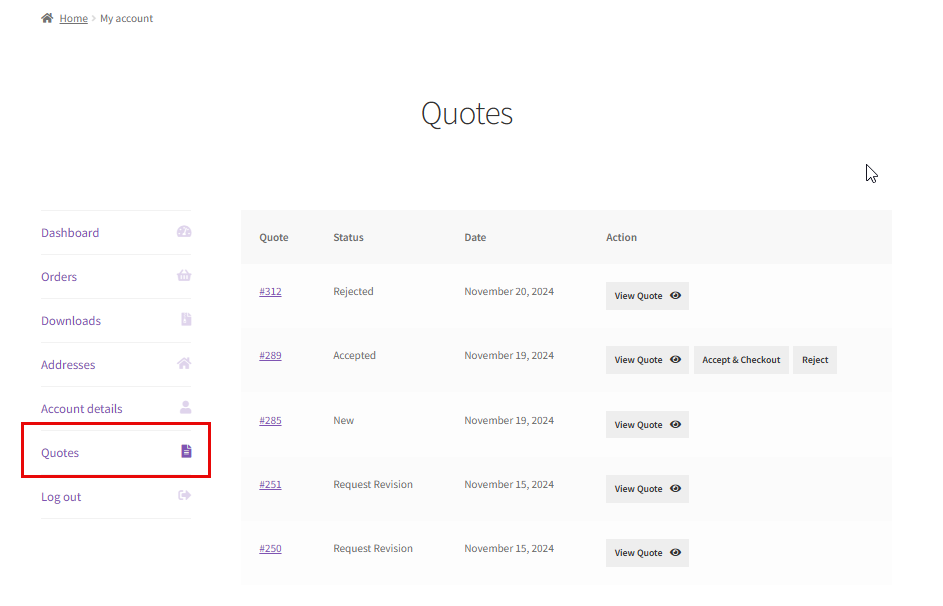 Extend B2B - Quotes Documentation - WooCommerce