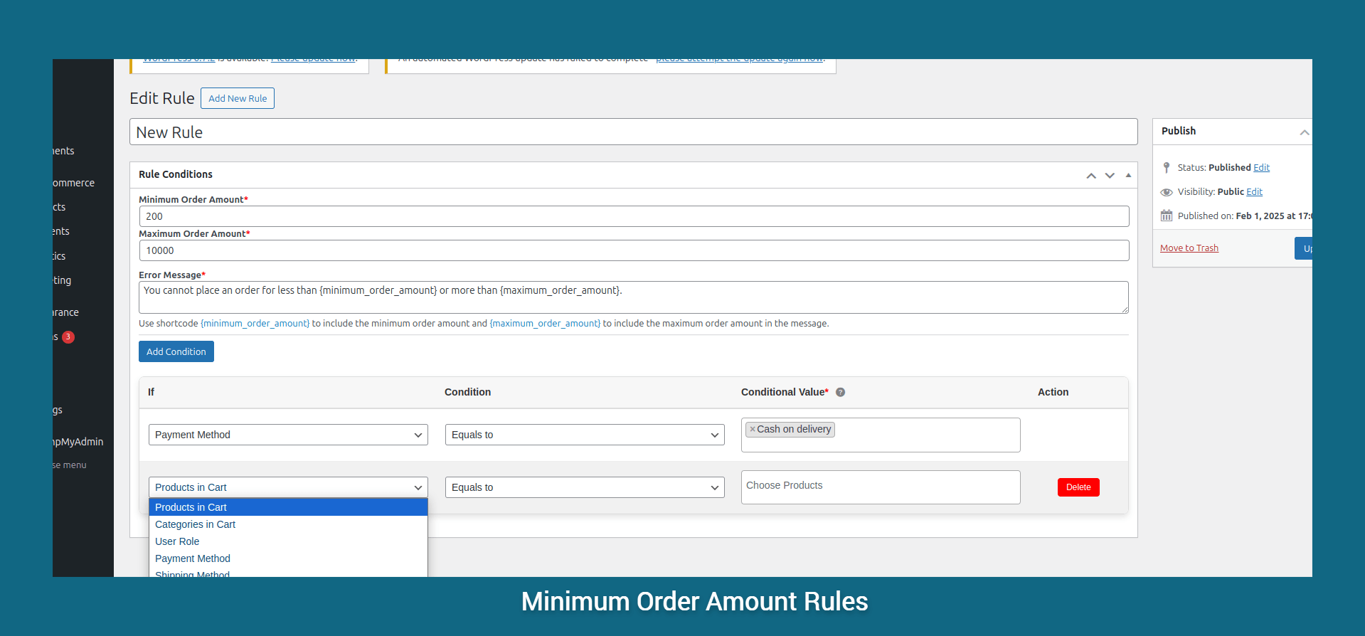 Minimum Order Amount - WooCommerce Marketplace
