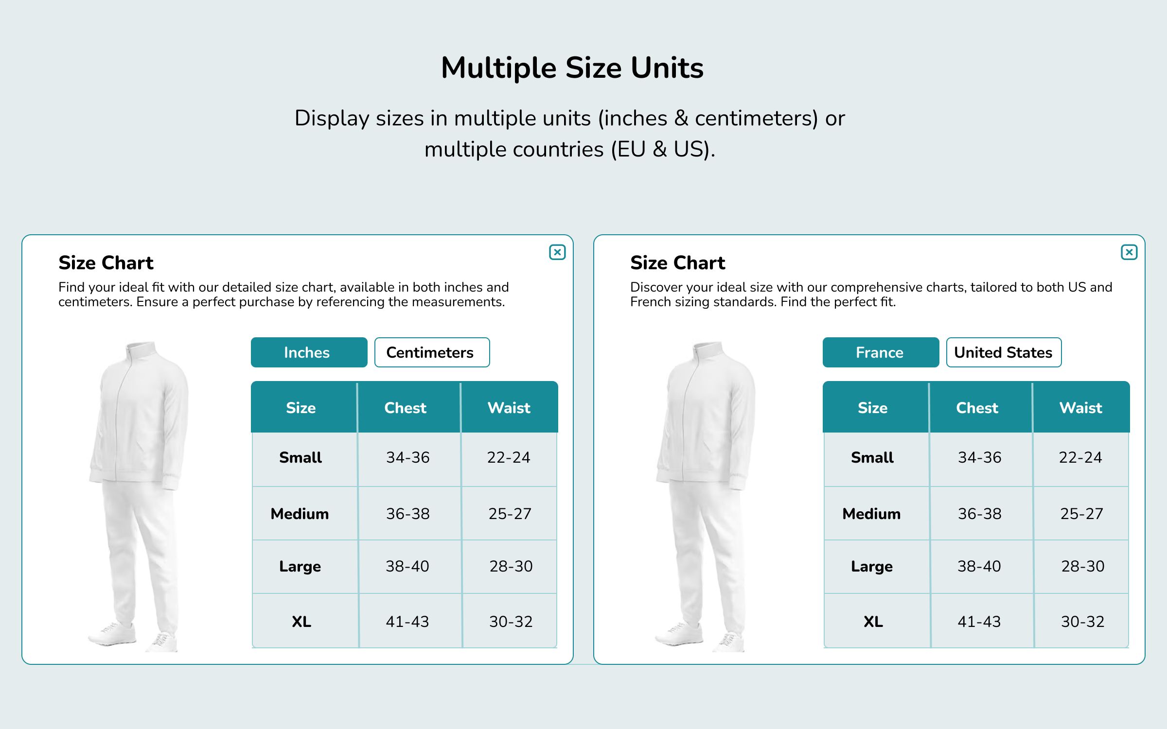 Custom Size Charts - WooCommerce Marketplace