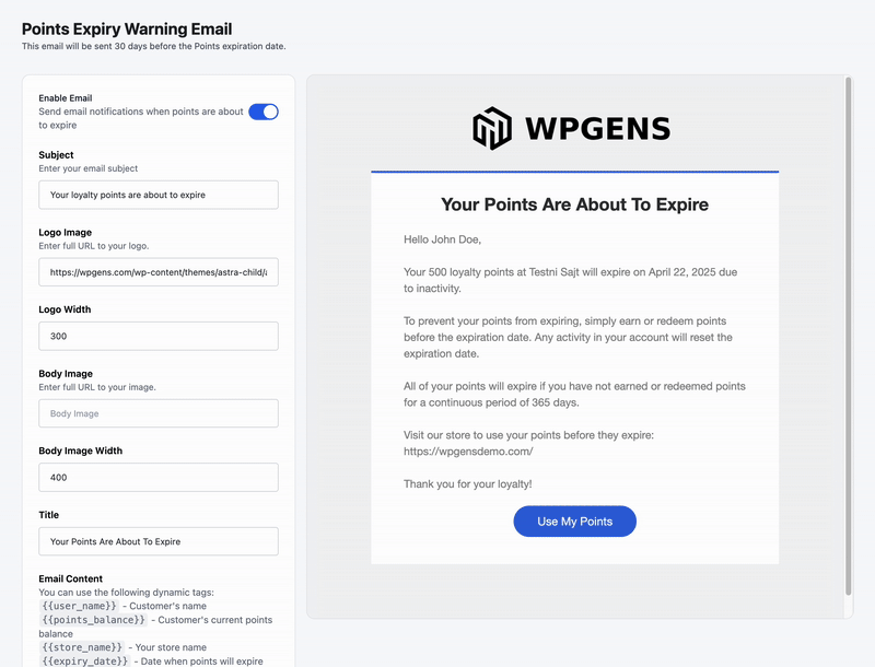 WPGens Points and Rewards - WooCommerce Marketplace