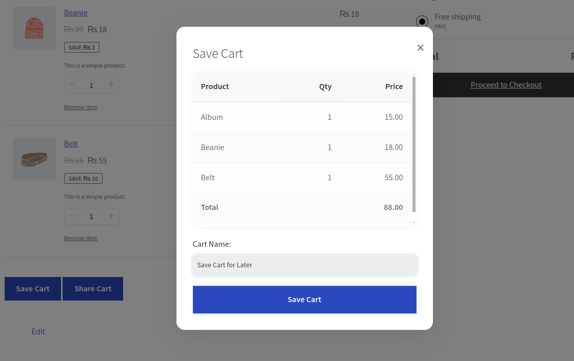 Save and Share Cart for Later - WooCommerce Marketplace
