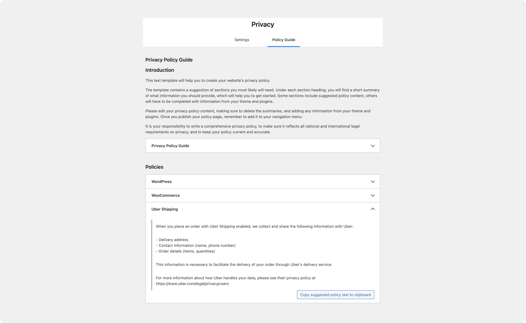 Uber Direct Shipping - WooCommerce Marketplace