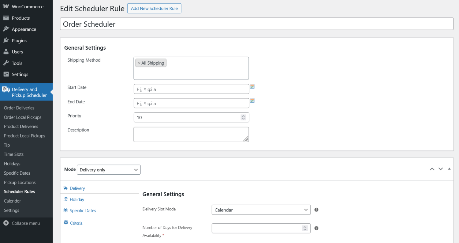 Setting up Rules - Delivery Date Picker Documentation - WooCommerce