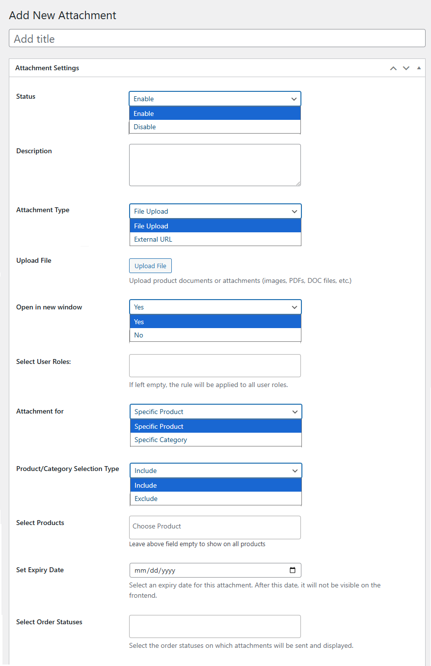 Product Documents and Attachments Documentation - WooCommerce