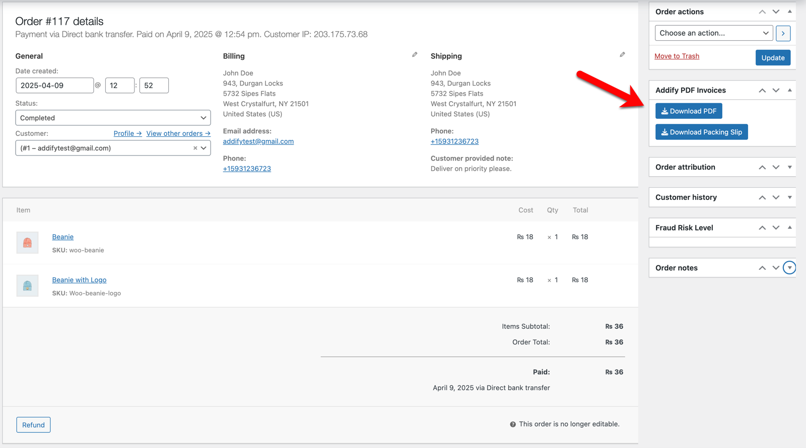 PDF Invoices & Packing Slips for WooCommerce - Documentation