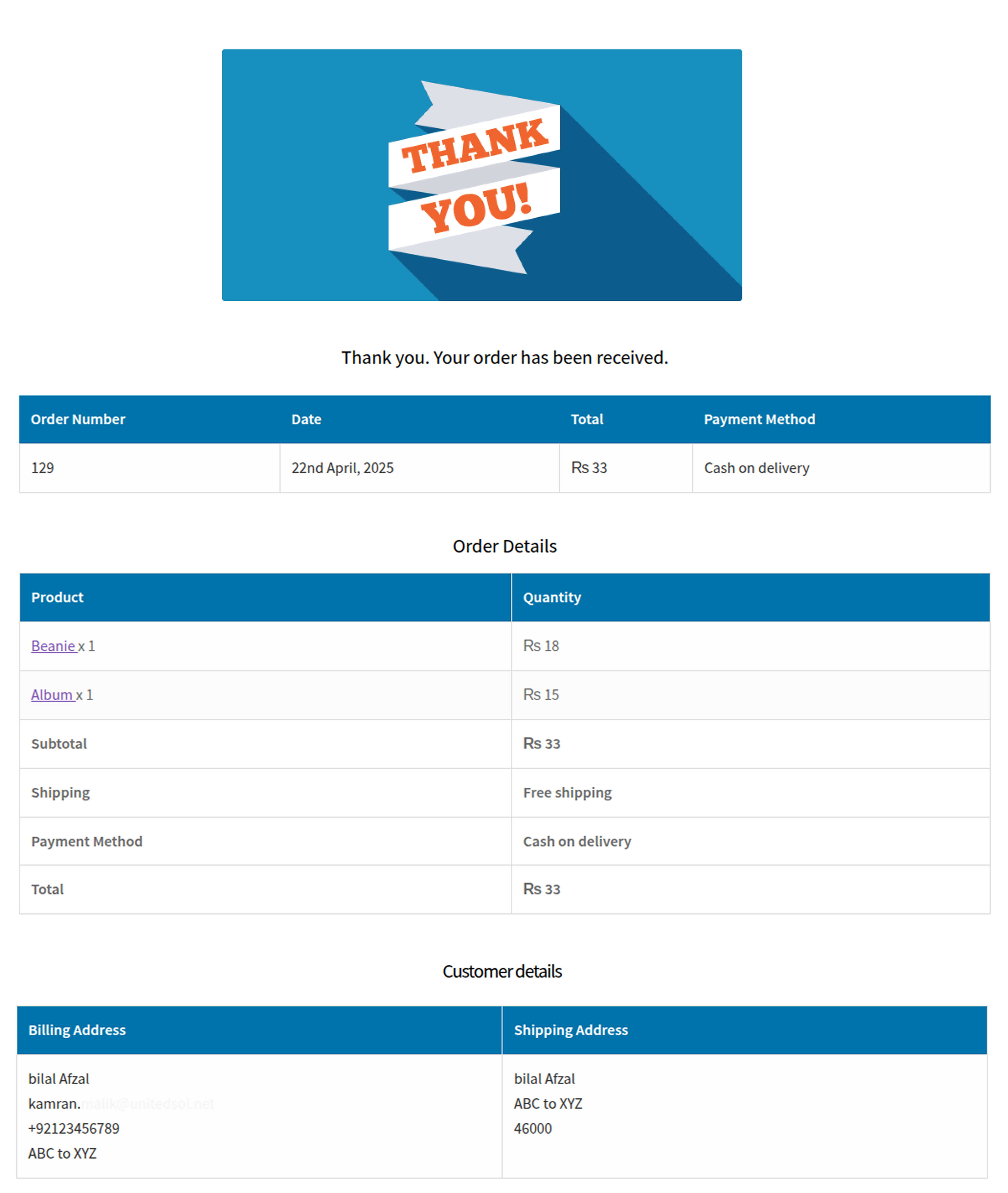 WooCommerce Thank You Page - Marketplace