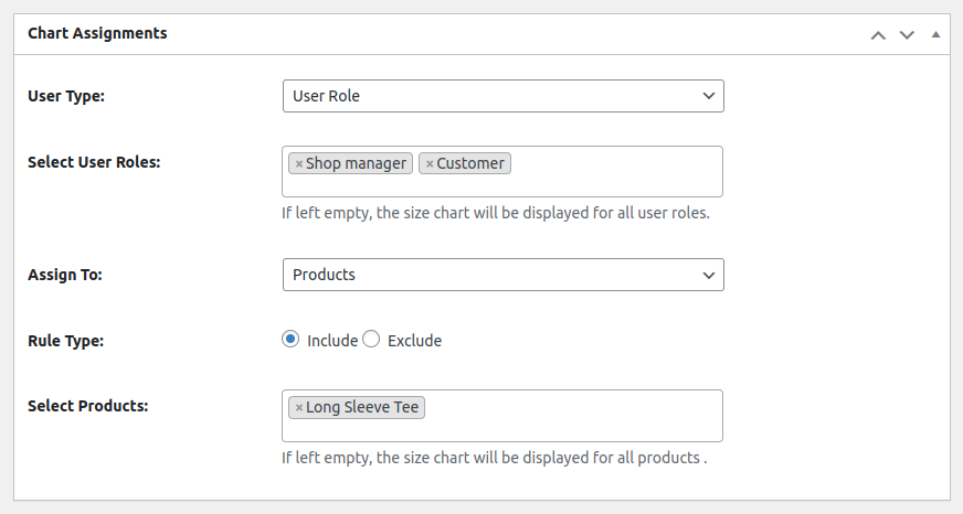 Product Size Chart Guide Documentation - WooCommerce