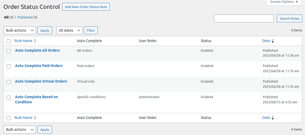 Order Status Control for WooCommerce