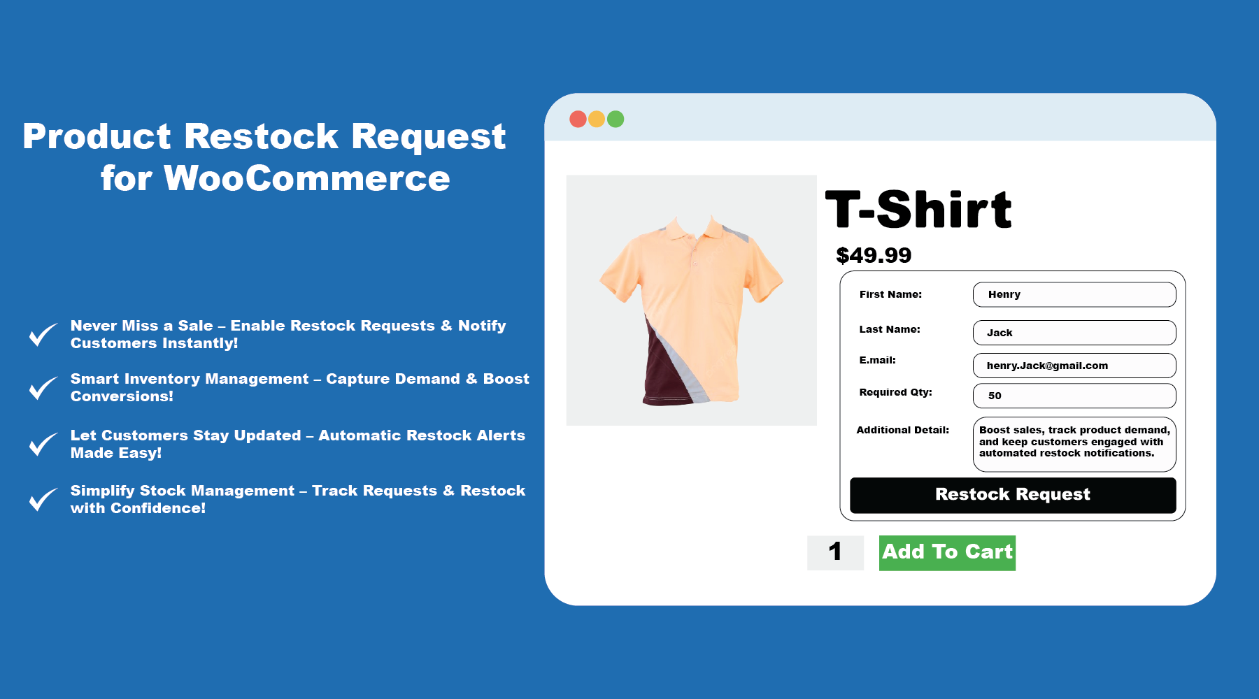 Product Restock Request - WooCommerce Marketplace
