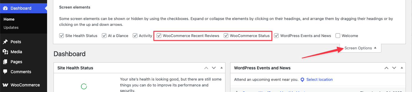 Dashboard Widgets Documentation - WooCommerce