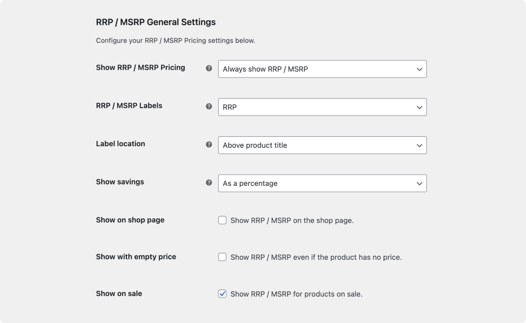 RRP / MSRP Product Pricing - WooCommerce Marketplace