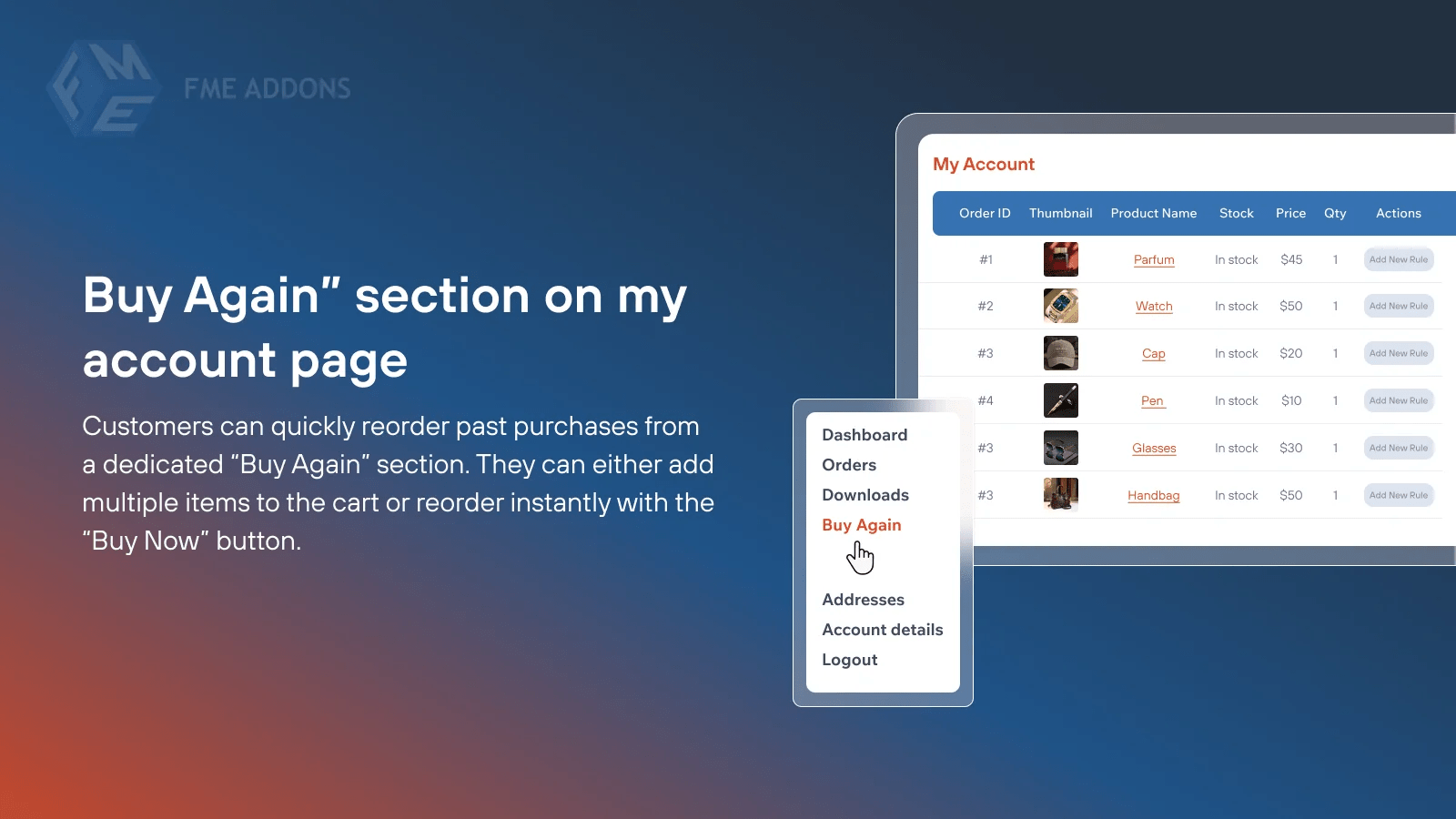 Repeat Order and Buy Again - WooCommerce Marketplace