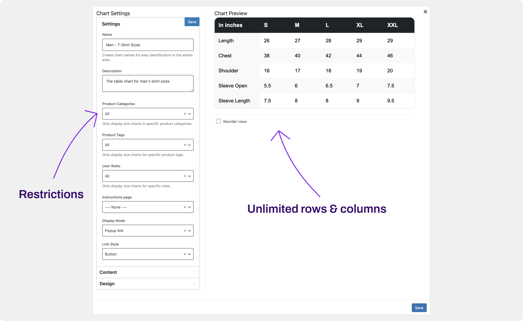 Product Size Charts & Guides - WooCommerce Marketplace