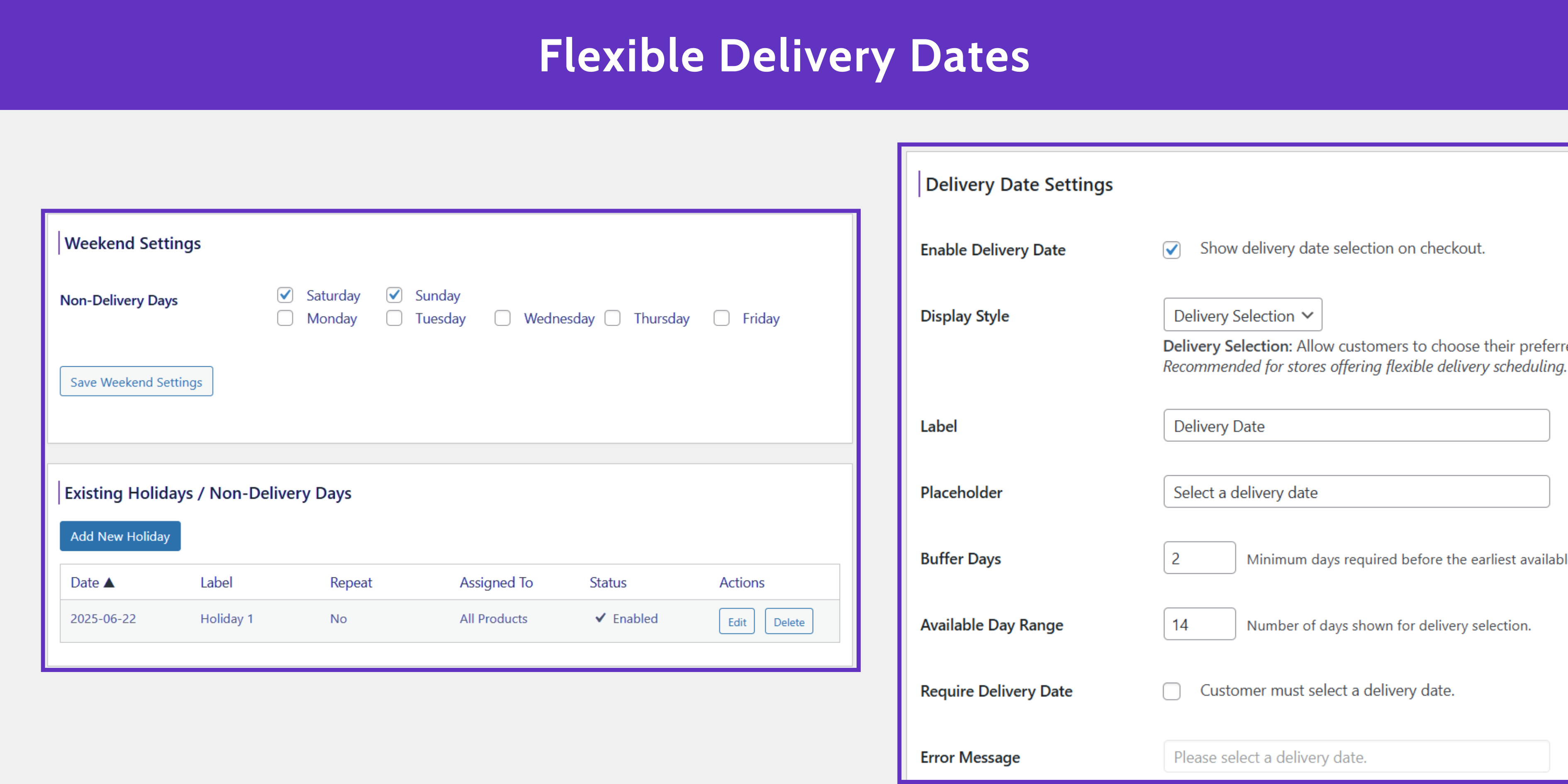 Delivery Time Slots