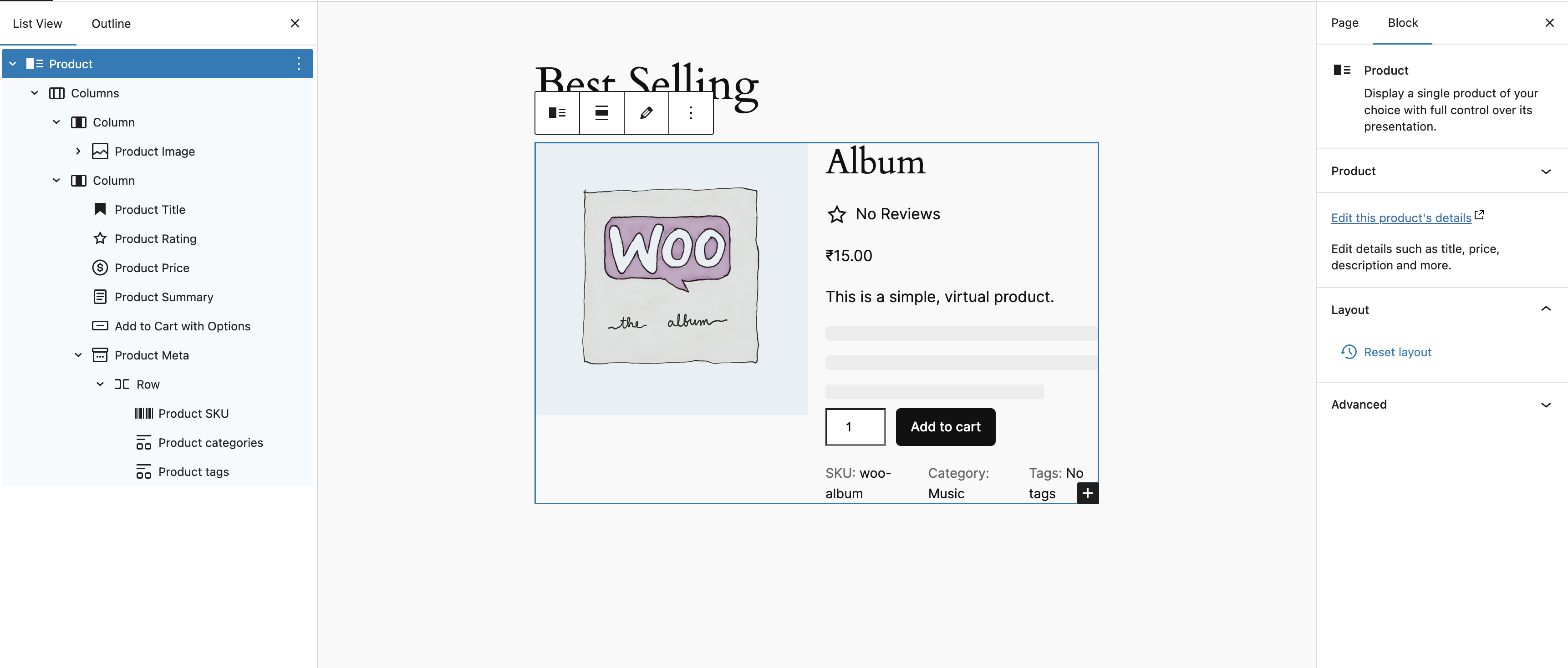 Single Product Block Documentation - WooCommerce