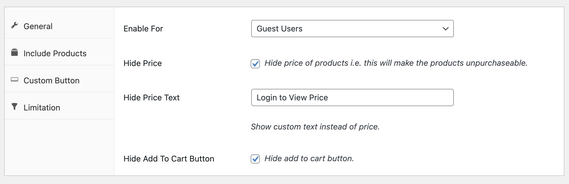 Hide Price & Show Custom Button Documentation - WooCommerce