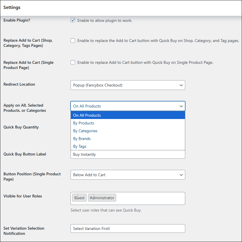 Quick Buy Button - WooCommerce Marketplace