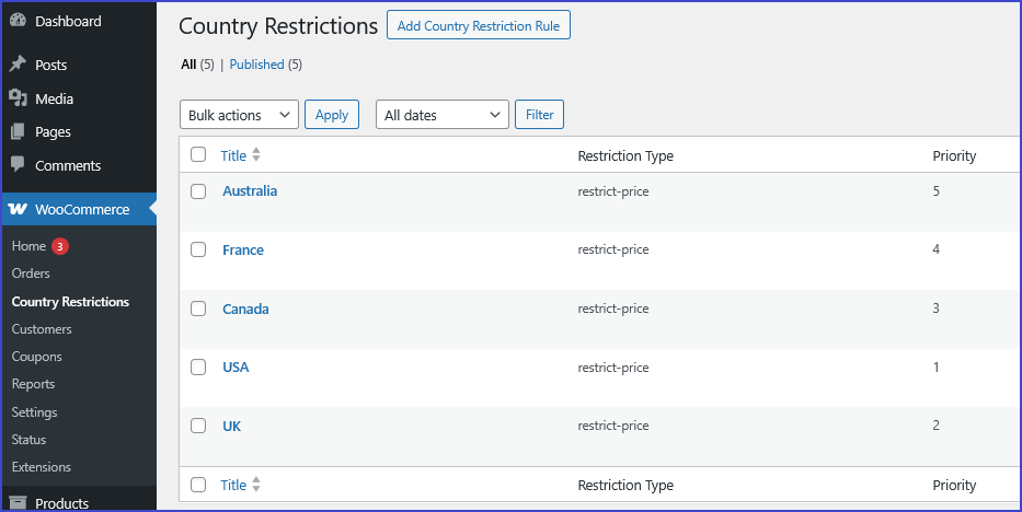 Country Restriction Rules - WooCommerce Marketplace