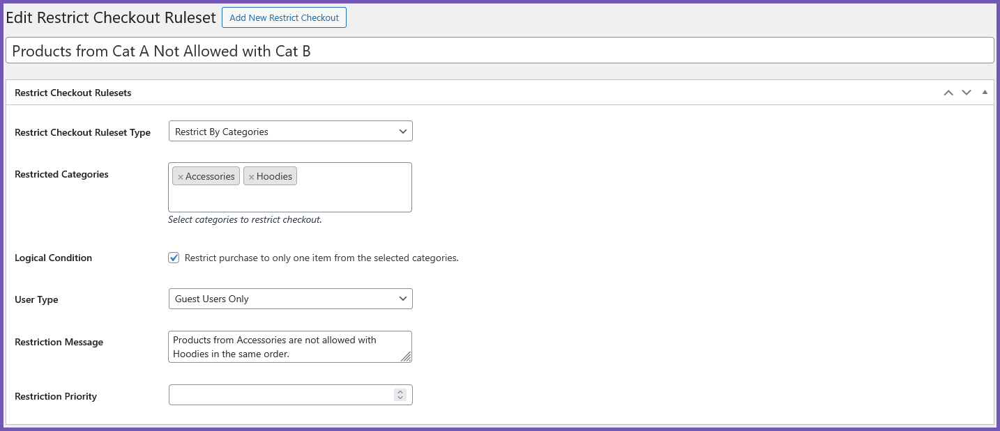Restrict Checkout - WooCommerce Marketplace