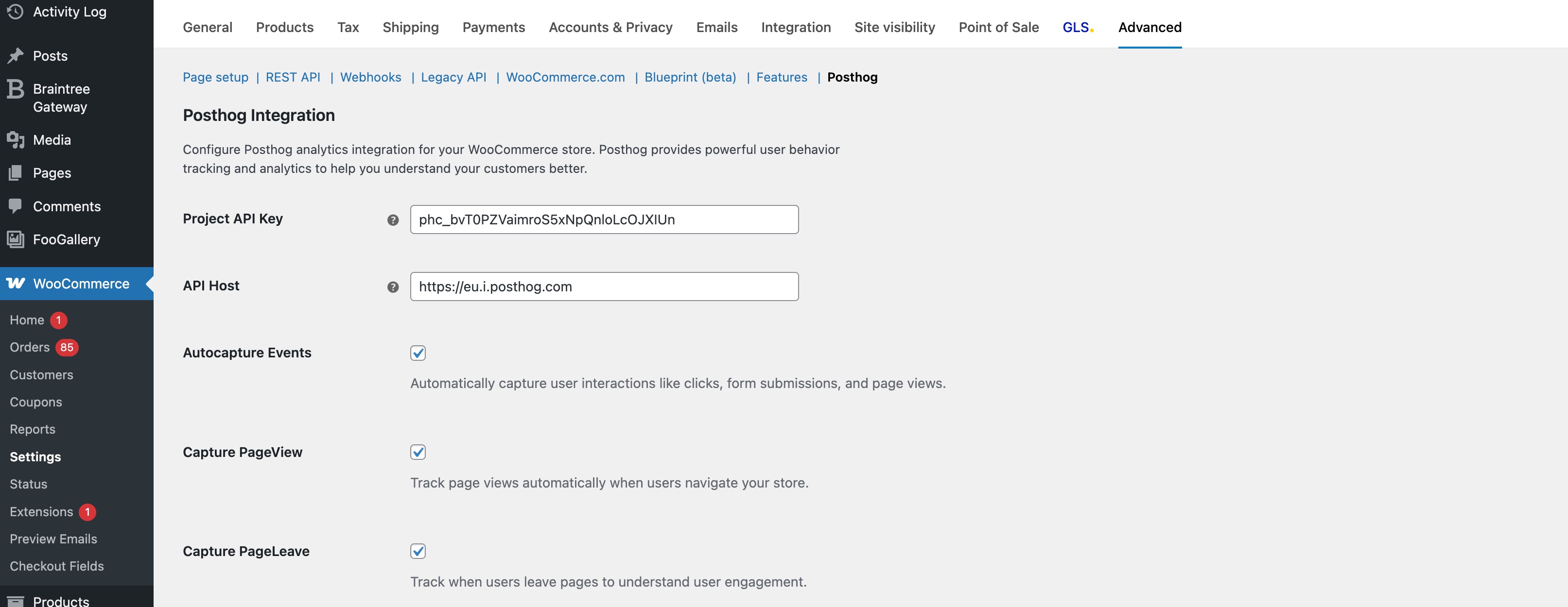 Posthog Integration Documentation - WooCommerce