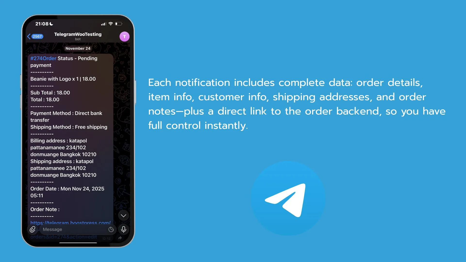 Telegram Order Notification - WooCommerce Marketplace