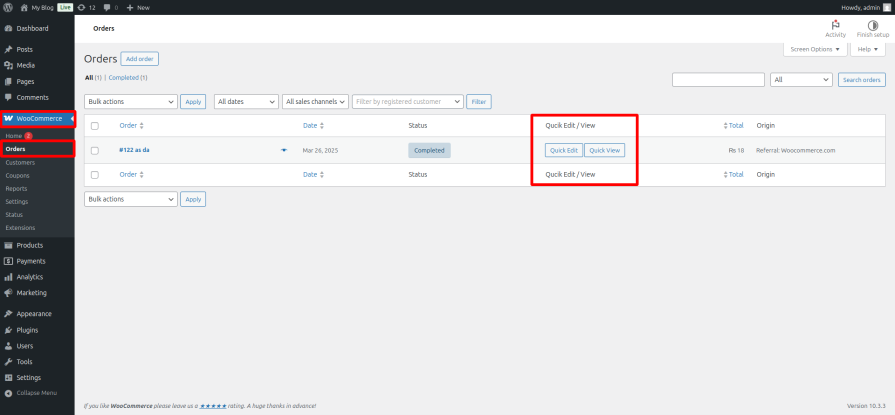 Quick Edit and View Orders - WooCommerce Marketplace