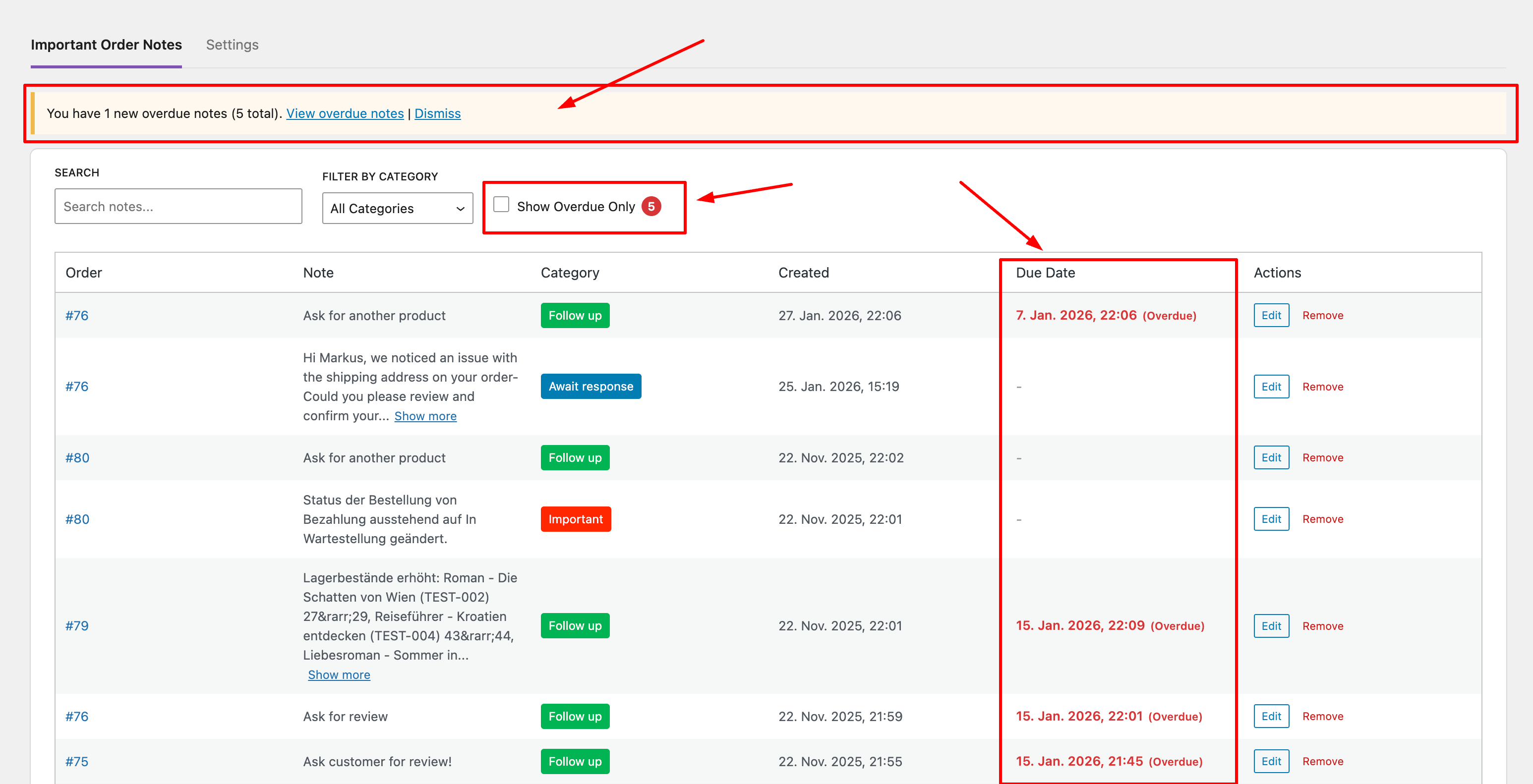 Important Order Notes Documentation - WooCommerce