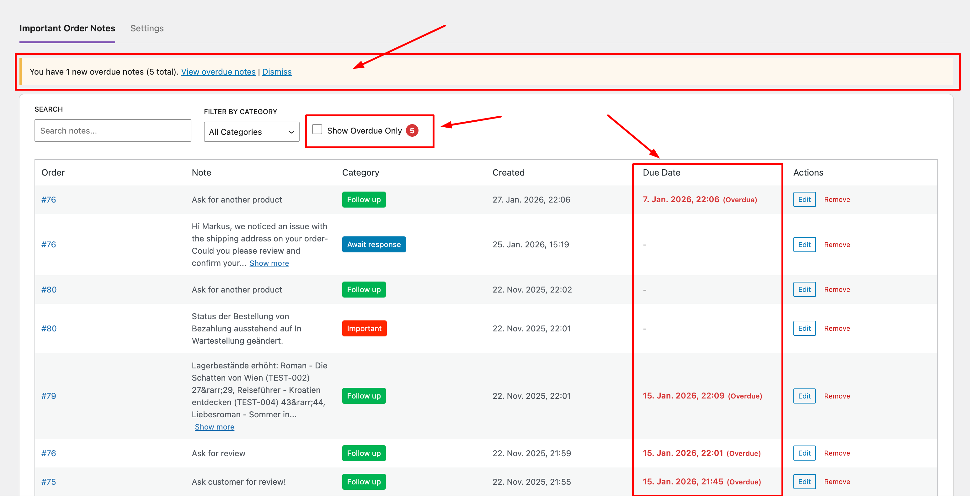 Important Order Notes Documentation - WooCommerce